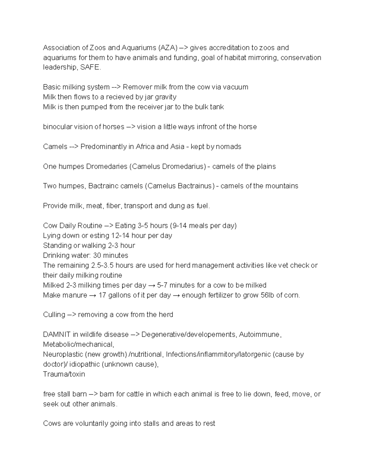 ASCI 001 Exam 2 study Guide - Association of Zoos and Aquariums (AZA ...