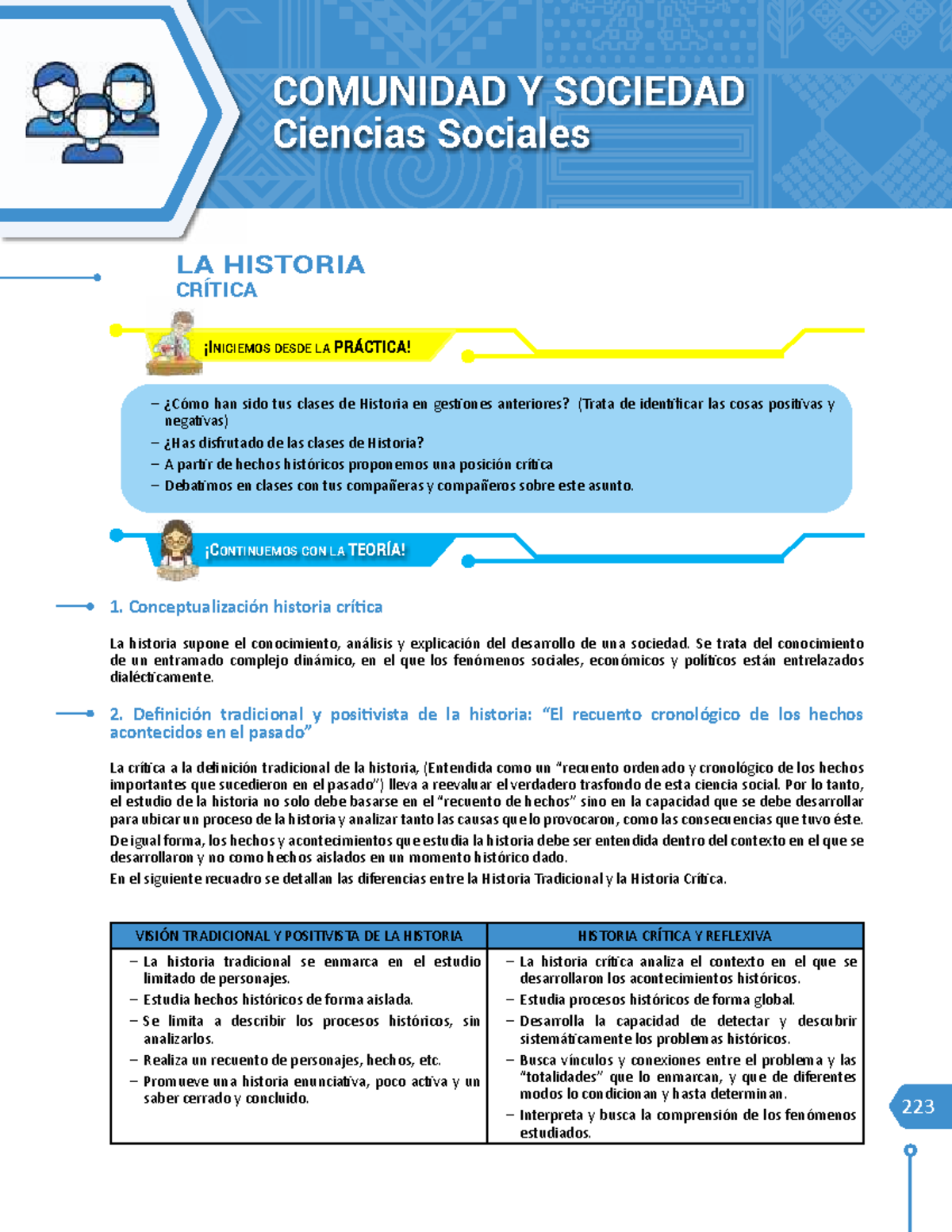 La historia critica - Primer Trimestre: Ciencias Sociales 223 ͵ ¿Cómo han sido tus clases de ...