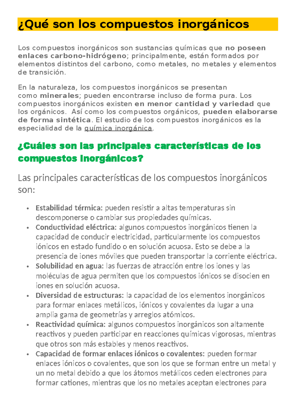 ¿Qué son los compuestos inorgánicos - ¿Qué son los compuestos ...