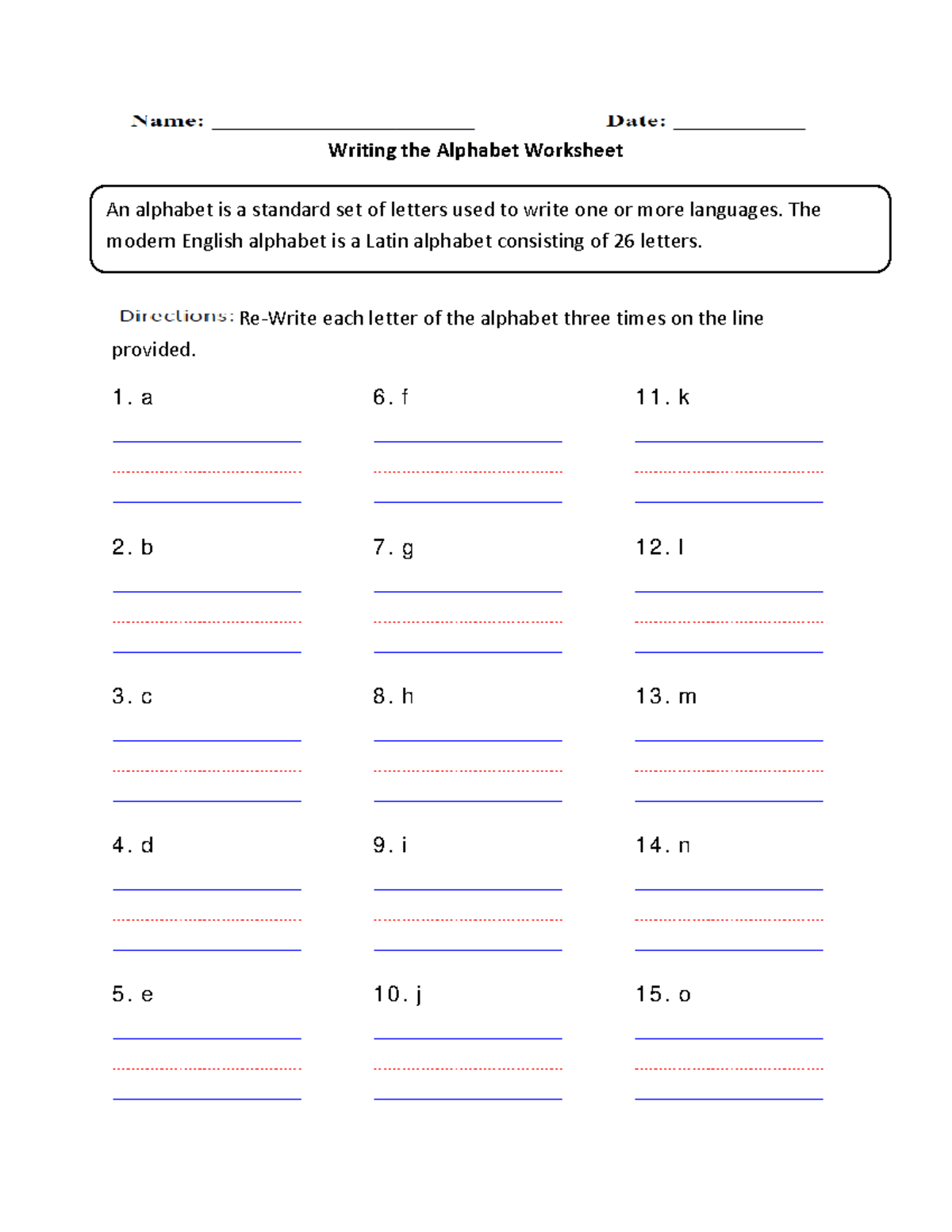 Writing the Alphabet 1 - lecture notes - Teacher Education - Writing ...