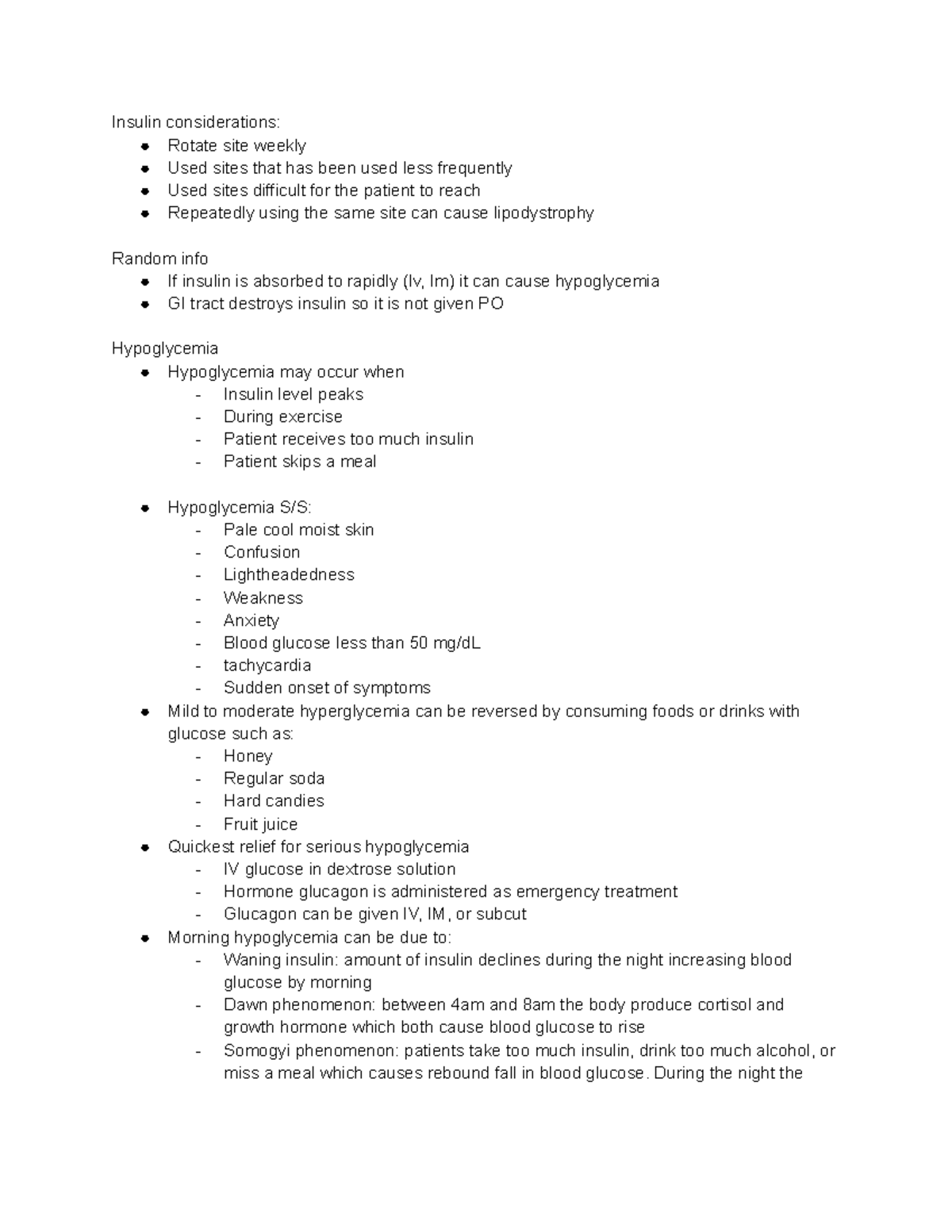 Diabetetic Medications - Insulin considerations: Rotate site weekly ...
