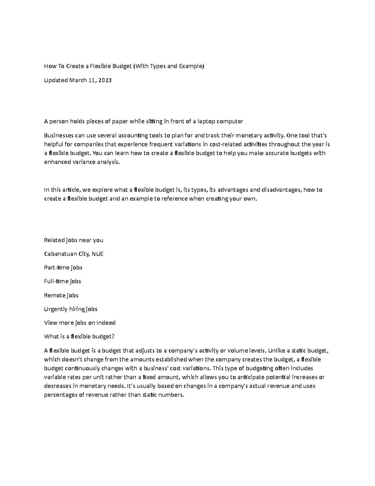 02 How to make Flexible Budget - How To Create a Flexible Budget (With ...