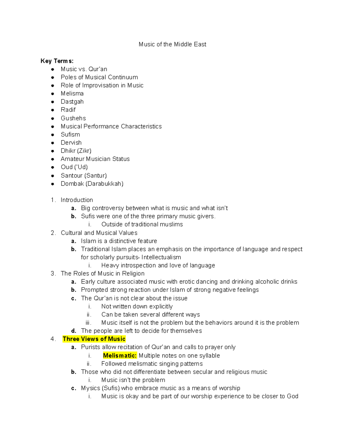 The Music of the Middle East - Music of the Middle East Key Terms ...