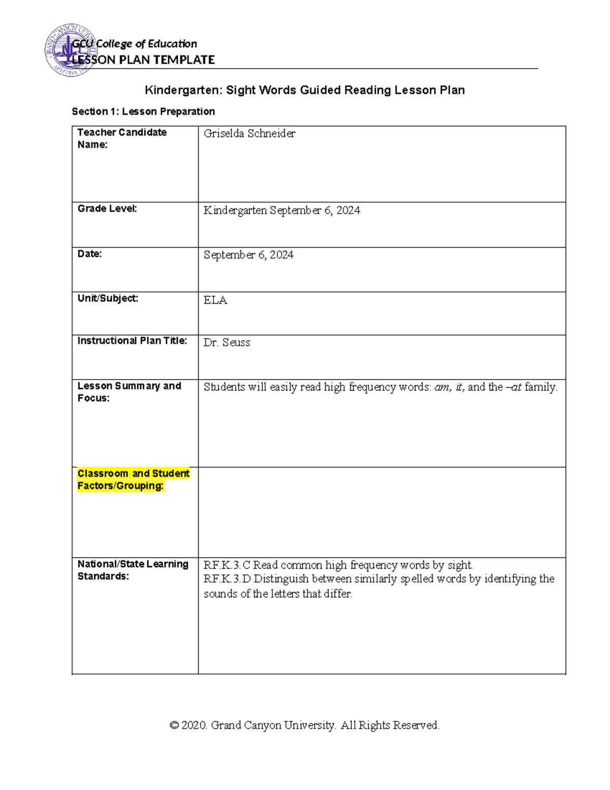 SPD-208 RS T5 Kindergarten Sight Words Guided Reading Lesson Plan ...