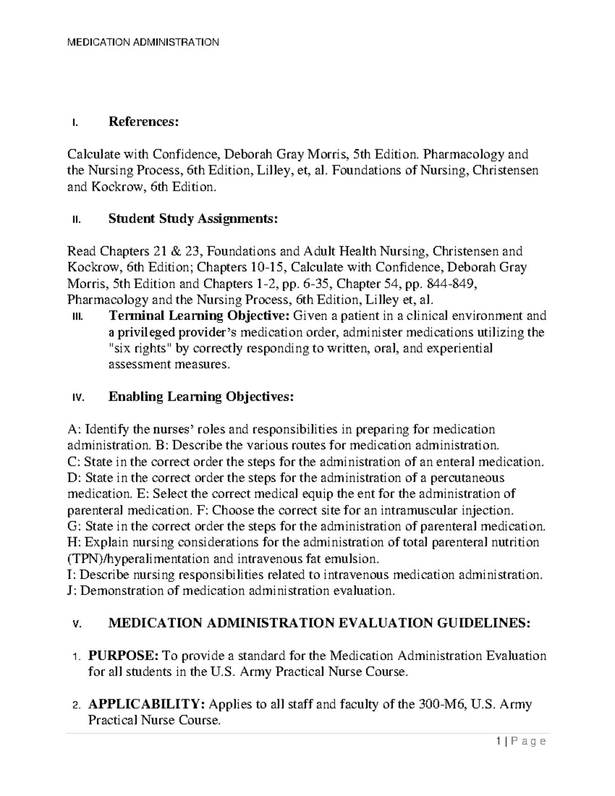 Fundamentals Skills Lab 7 Medication Administration Study Guide V1 ...