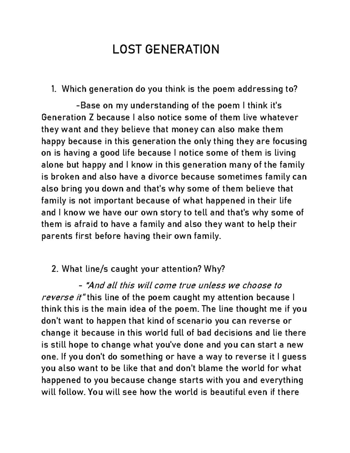 Lost gen - Lost Gen - LOST GENERATION Which generation do you think is ...