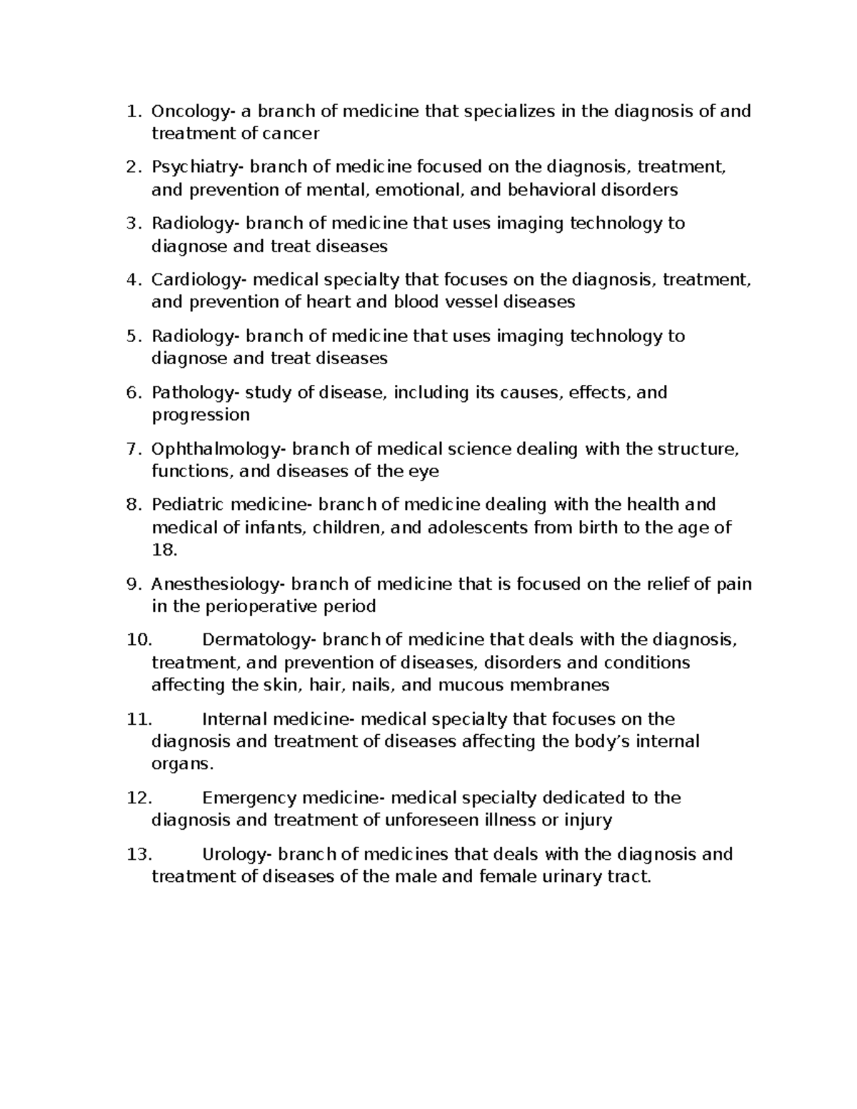 Unit 4 Medial Terminology - Oncology- a branch of medicine that ...