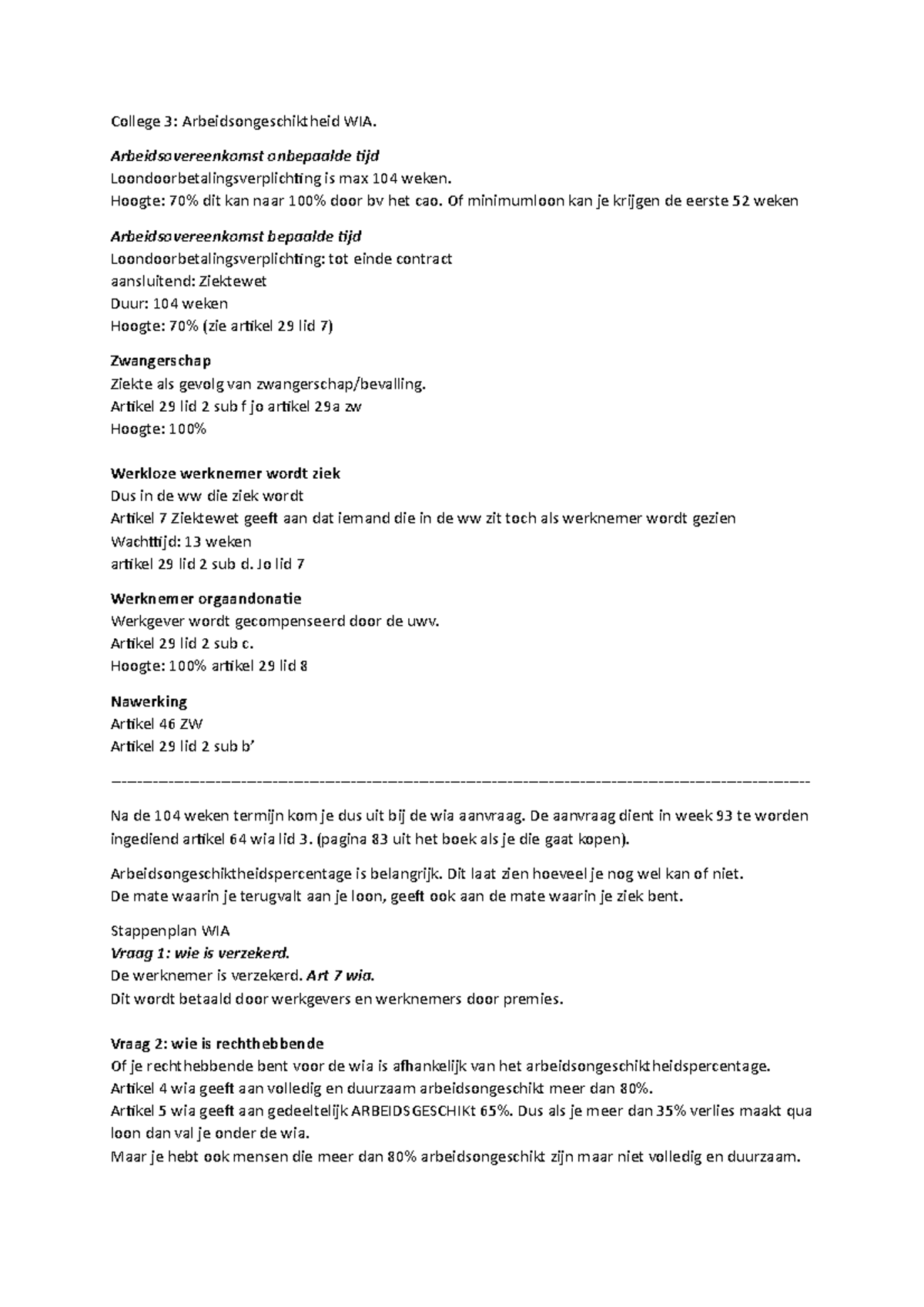 College 3 SZR - Schema SZR - College 3: Arbeidsongeschiktheid WIA ...