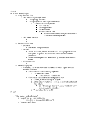 ANTH Recitation - lecture notes