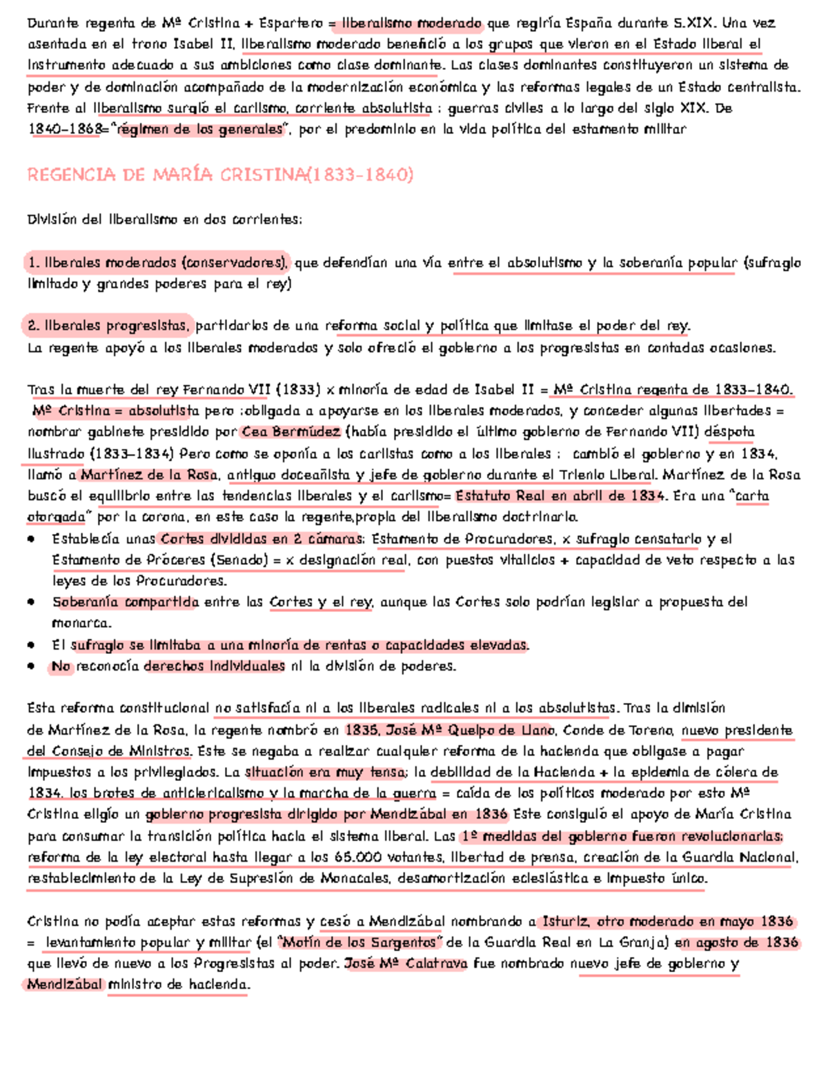 Constitución del estado liberal - Durante regenta de Mª Cristina ...