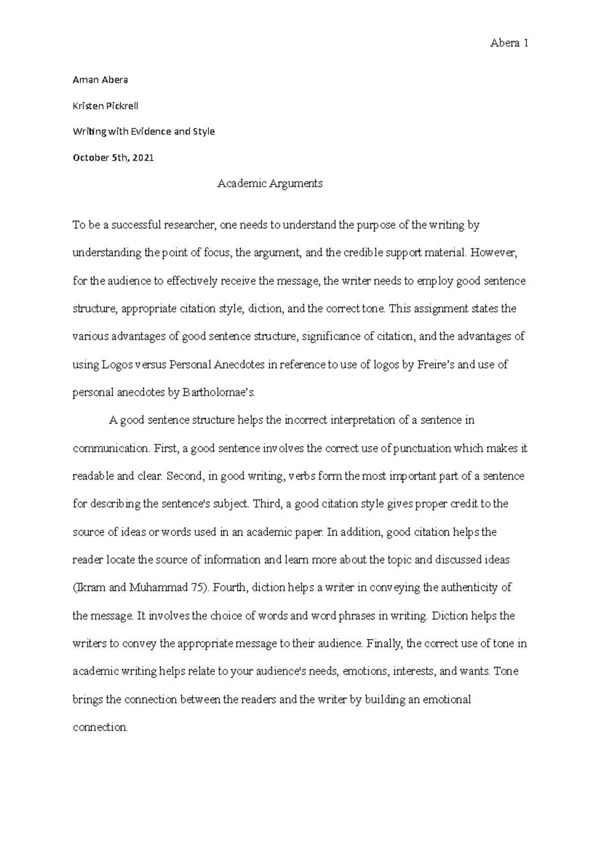 Source analysis - Grade: B - Abera 1 Aman Abera Kristen Pickrell ...