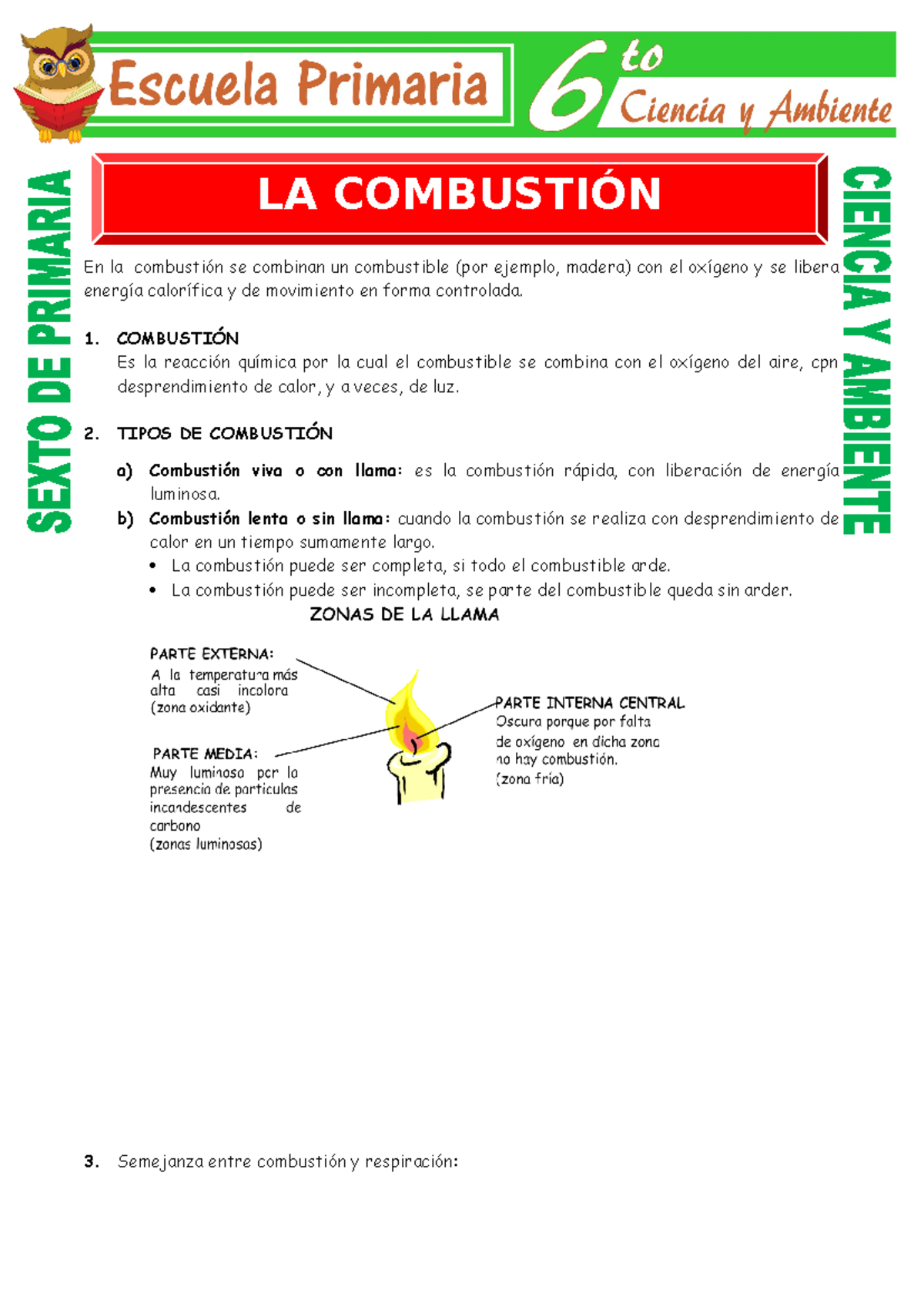 La-Combustion-para-Sexto-de-Primaria - En la combustión se combinan un ...
