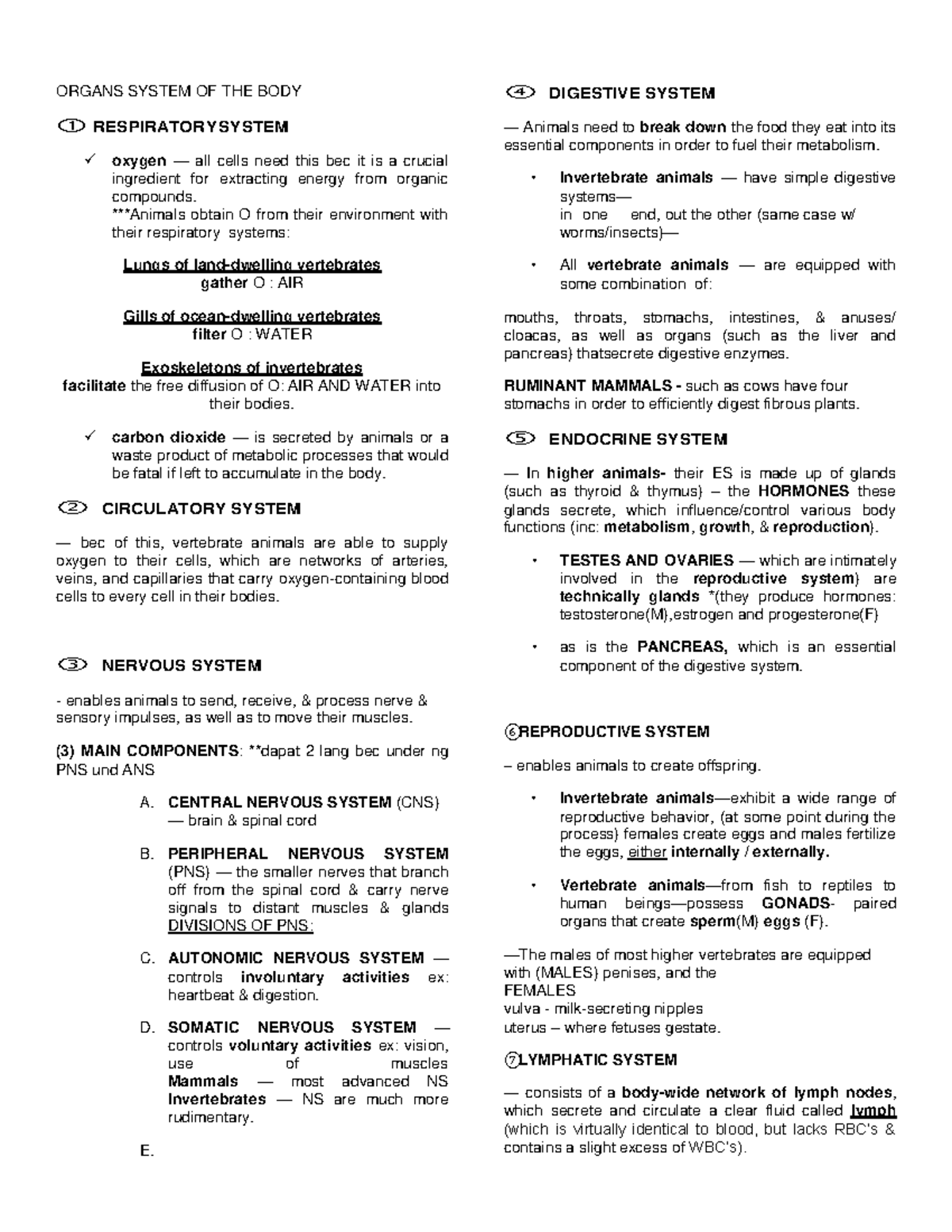 Organ System OF THE BODY - ORGANS SYSTEM OF THE BODY RESPIRATORY SYSTEM ...