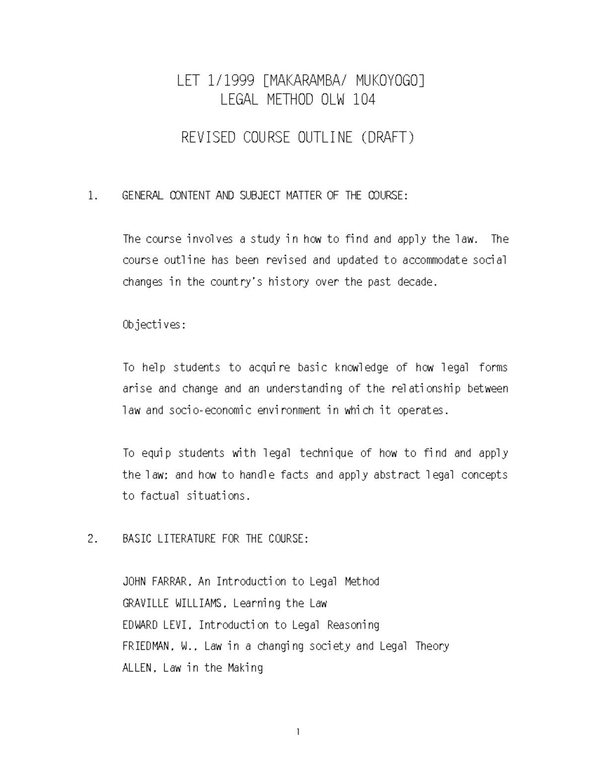 OLW 104 Legal Method - legal methods - Studocu