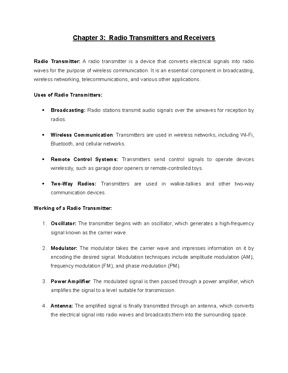 Chapter 3 radio transmitter and receivers - Chapter 3: Radio ...