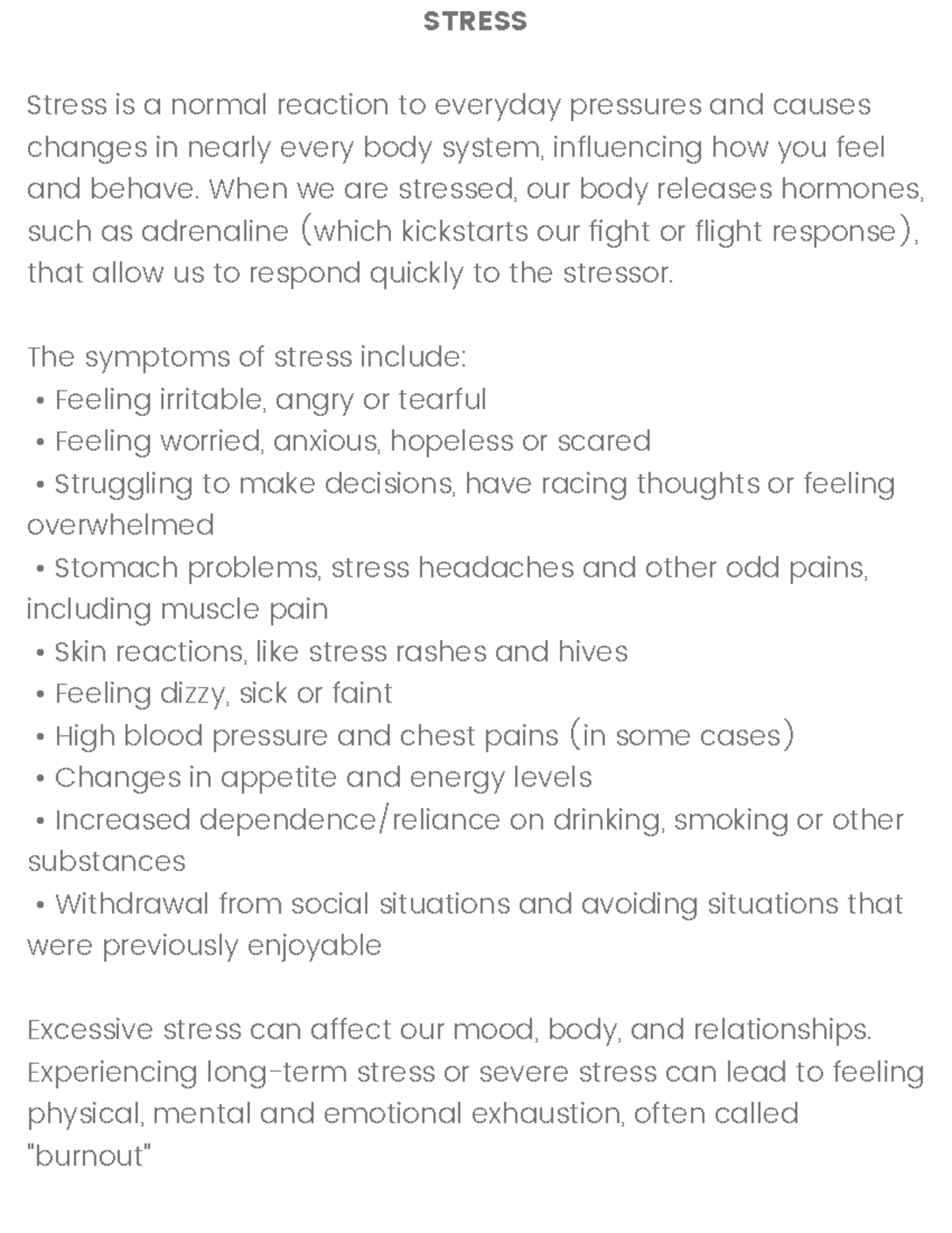 Definition of stress - STRESS Stress is a normal reaction to everyday ...