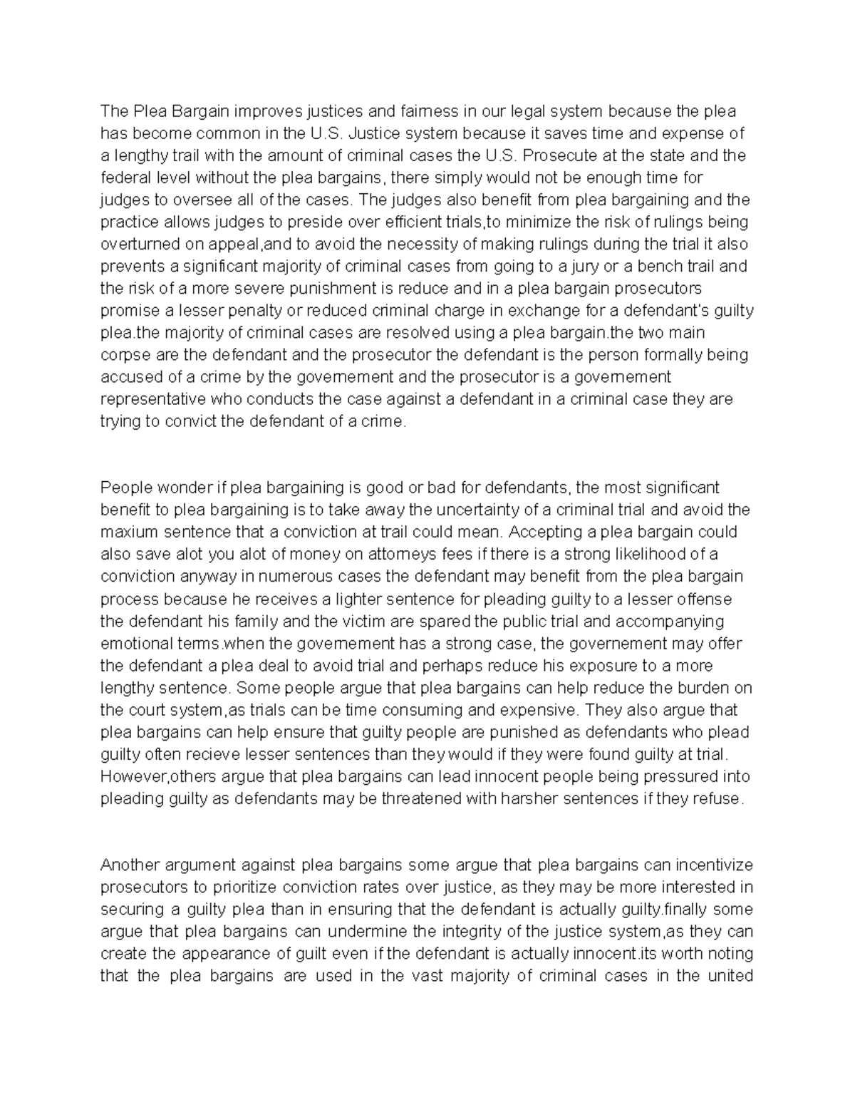 Blank Essay Document - Unit 6 Evidence-Based Essay - The Plea Bargain ...