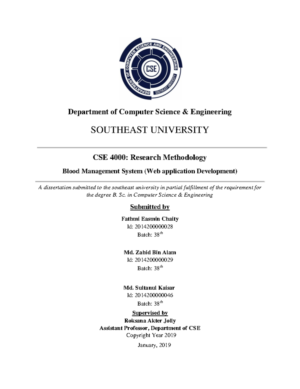 Research-Report - Department of Computer Science & Engineering SOUTHEAST UNIVERSITY CSE 4000 ...