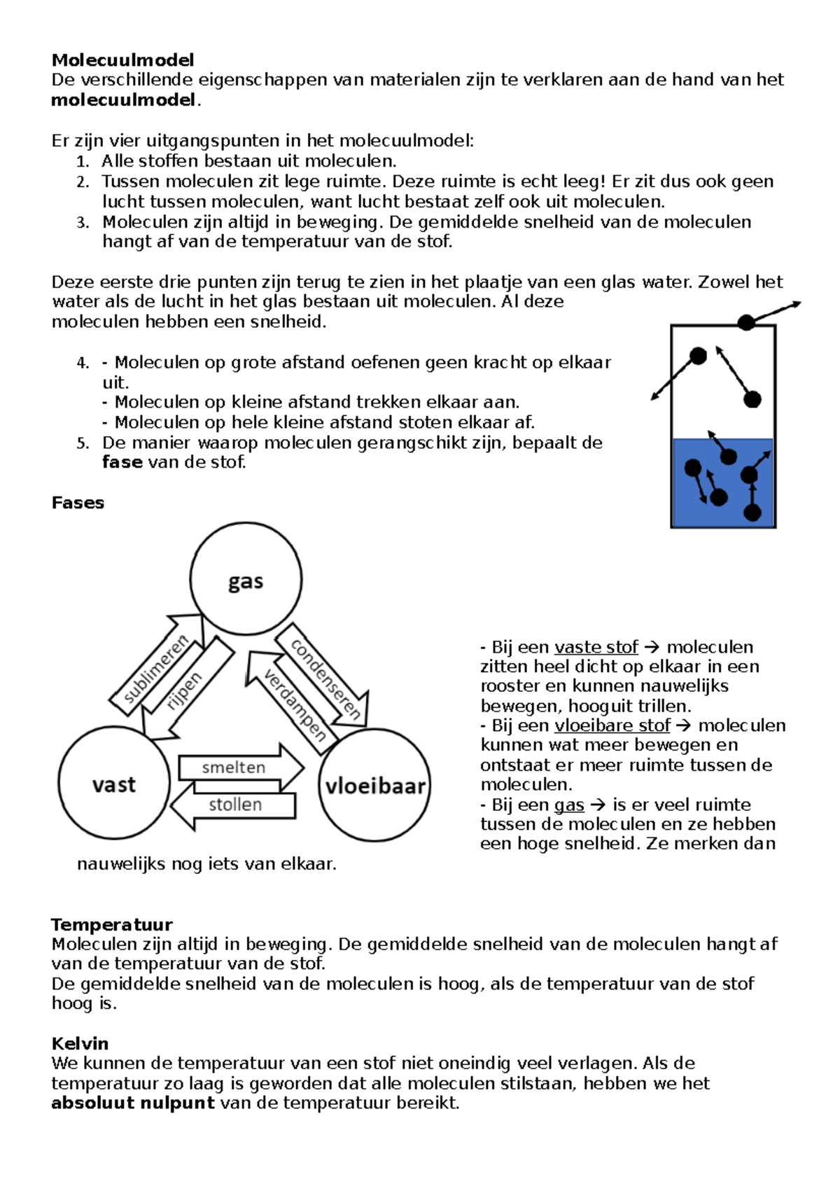 Eigenschappen van stoffen en materialen NTK - Molecuulmodel De ...