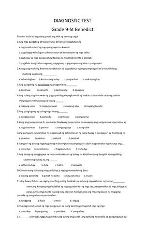 FT 602 Panggitnang Pagsusulit Revised - FT 602 – PANGGITNANG PAGSUSULIT ...