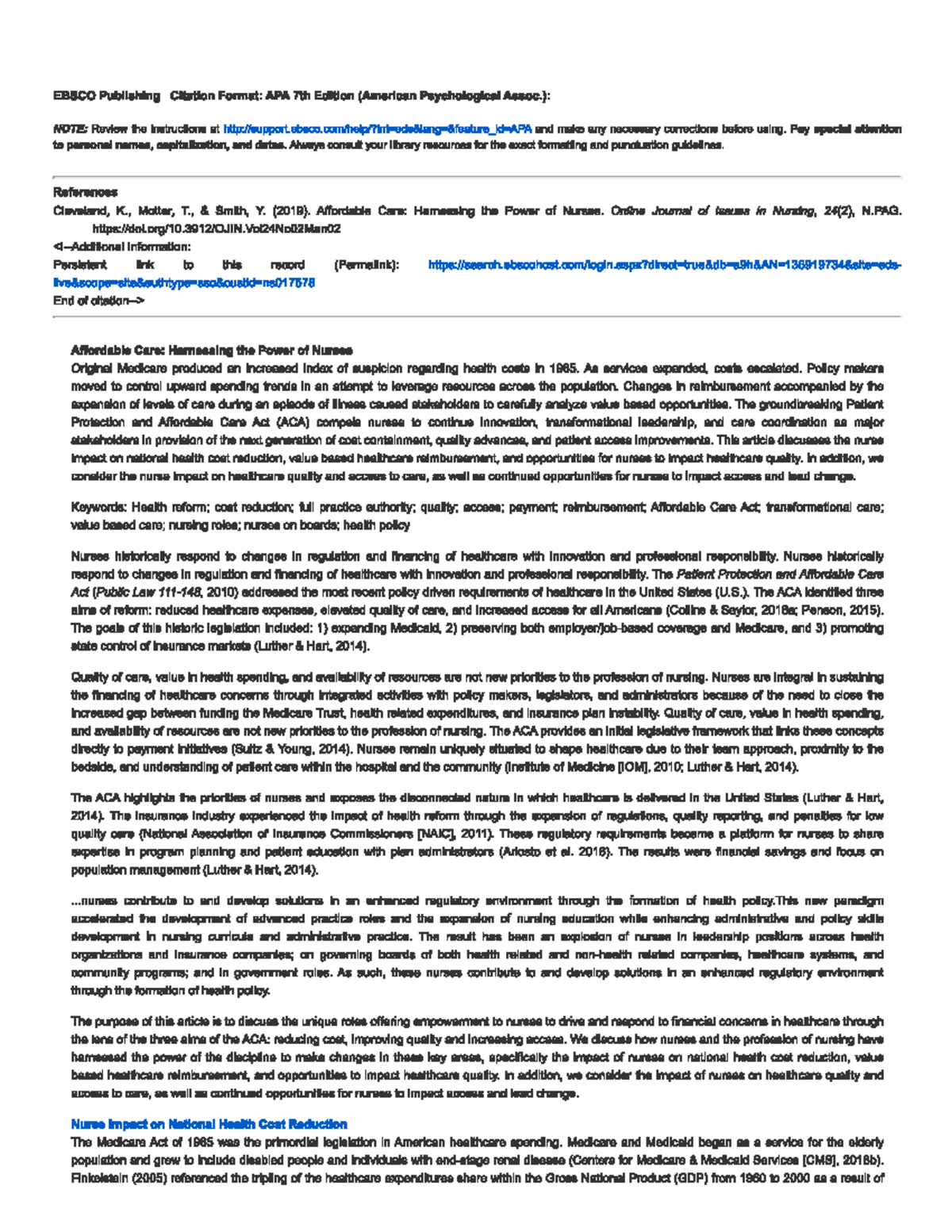 Harnessing the Power of Nurses - D223 - Studocu