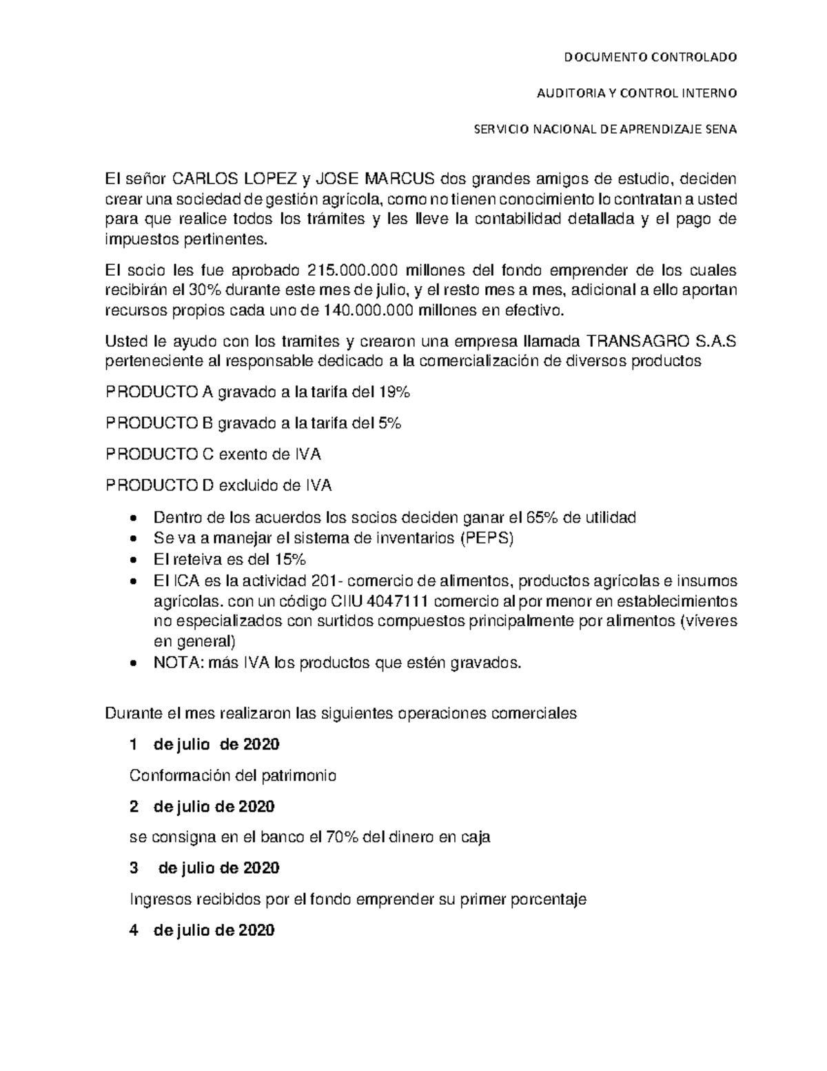 Auditoria y control interno - DOCUMENTO CONTROLADO AUDITORIA Y CONTROL ...