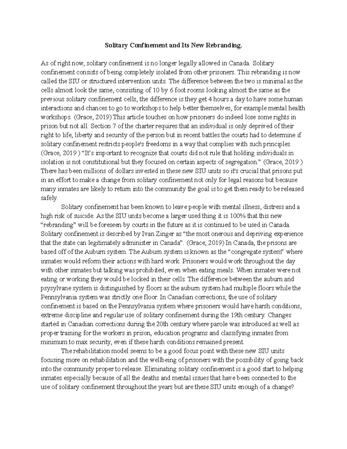 Criminal Justice Scrapbook 3 final copy - Solitary Confinement and Its ...