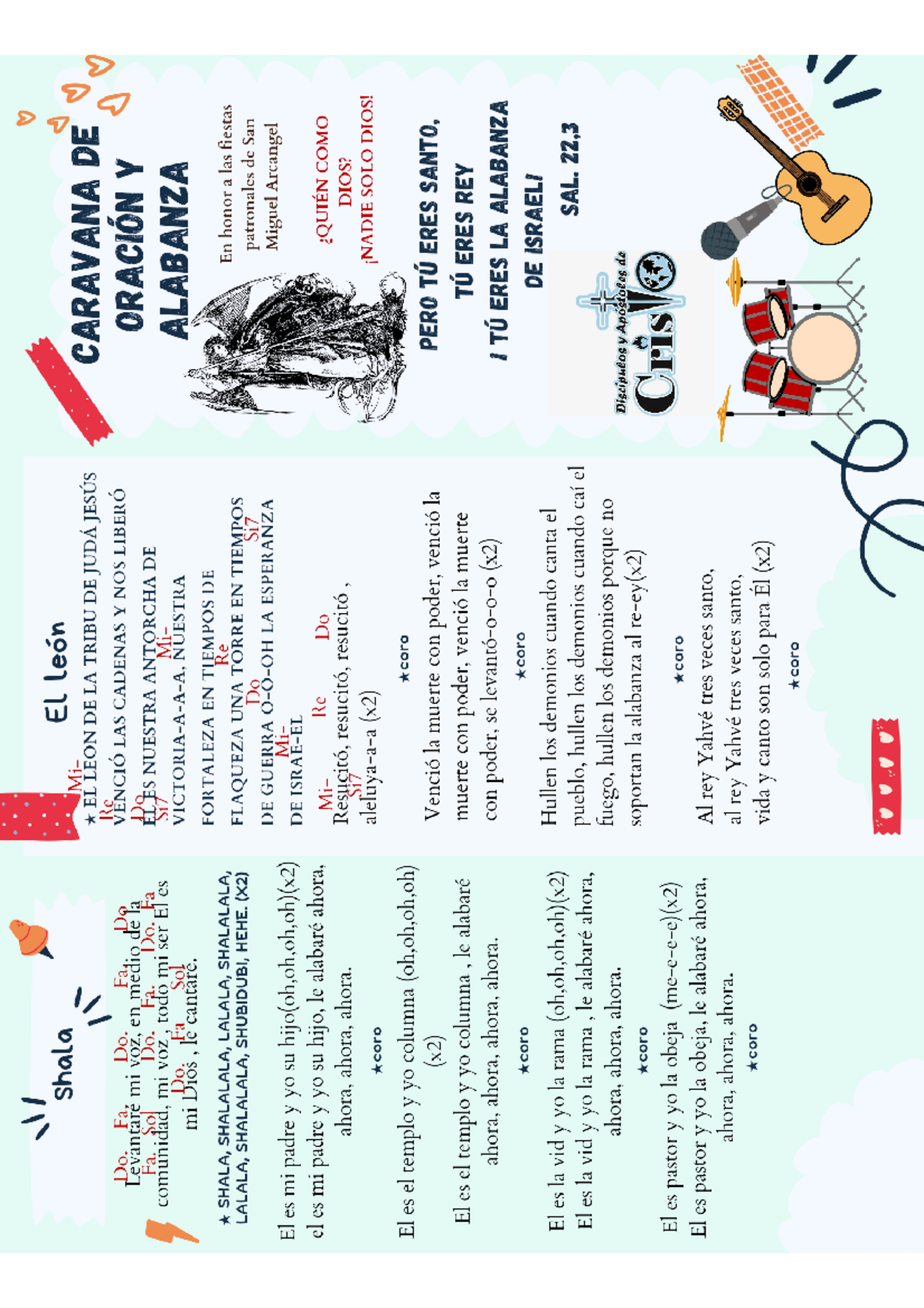 Caravana acordes - shala El león EL LEON DE LA TRIBU DE JUDÁ JESÚS ...