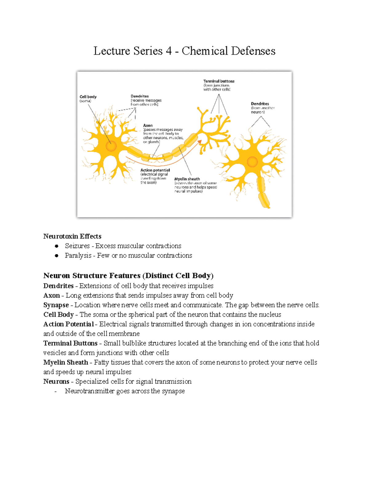Lecture Series 4 - Chemical Defenses - BIOL 1113 - Lecture Series 4 ...