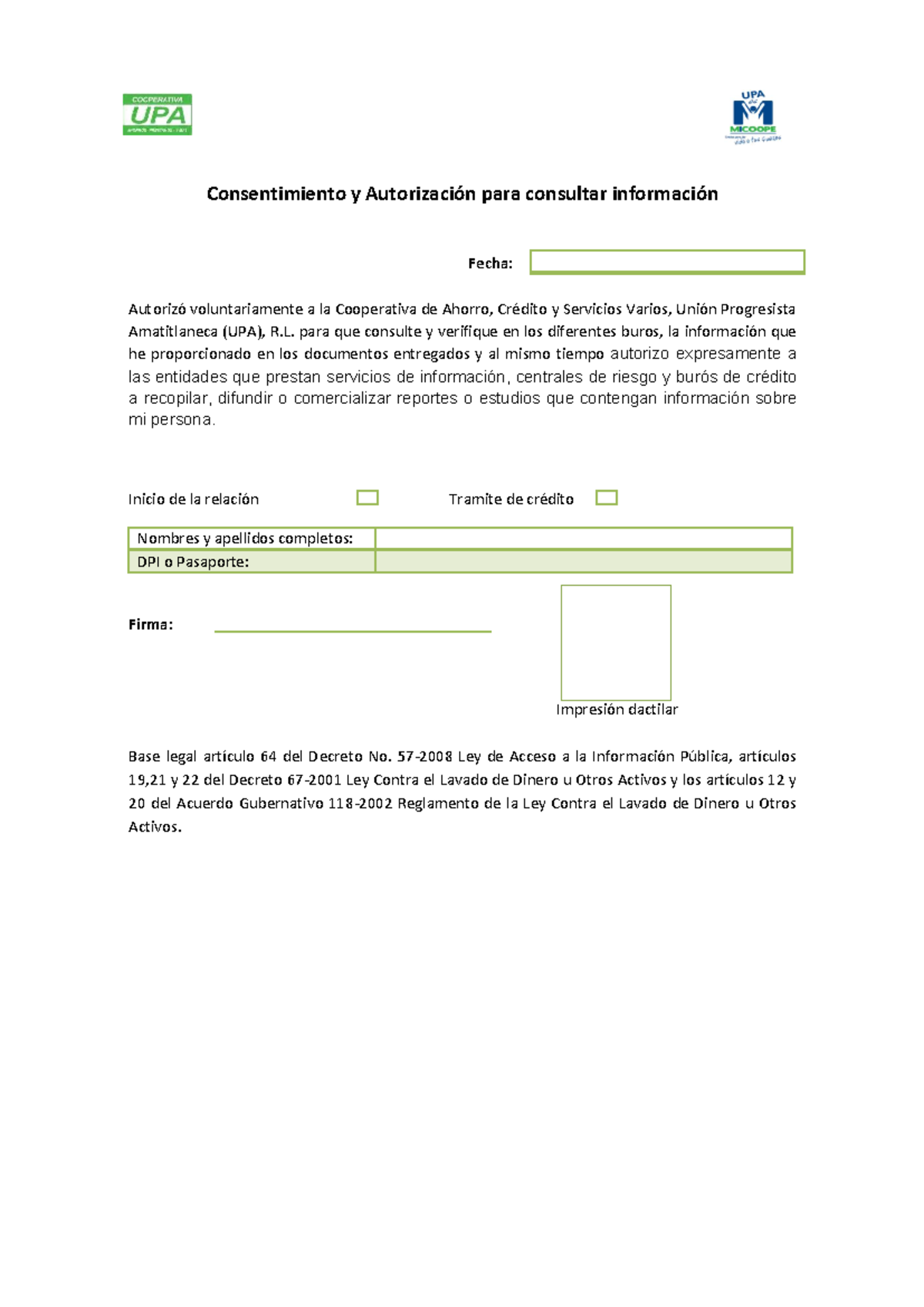Clausula de consentimiento y autorización para consultar información (3 ...