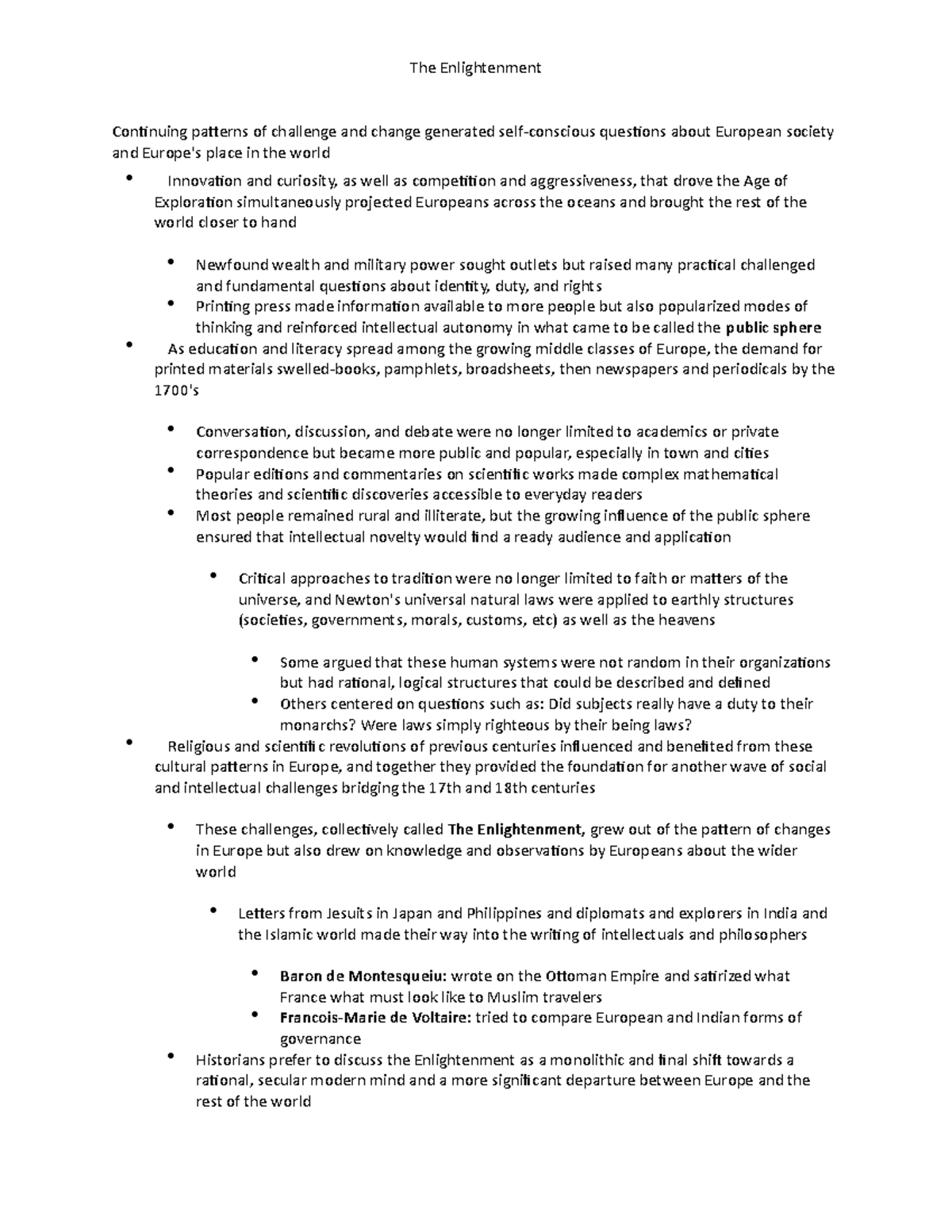 The Enlightenment - Covers the major changes in philosophical and ...