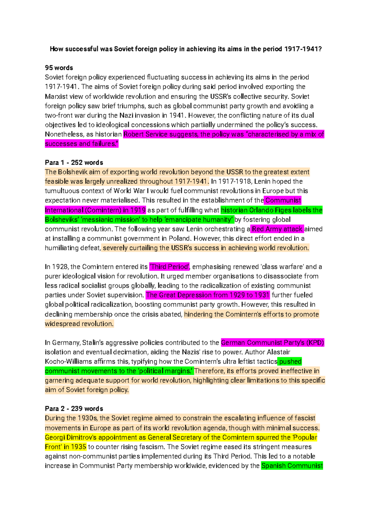 Modern History - Soviet Foreign Policy essay - How successful was ...