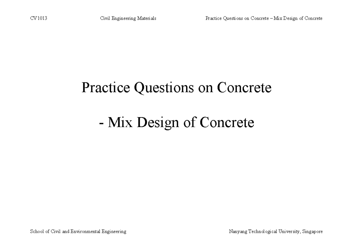 13859860 - Tutorial - CV101 3 Civil Engineering Materials Practice ...