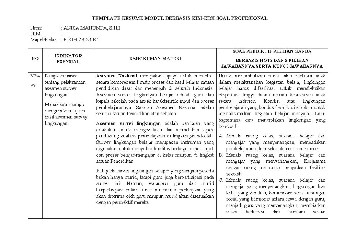 Template Resume Modul Pendalaman Materi Berbasis KISI-KISI KB 4 - TEMPLATE RESUME MODUL BERBASIS ...