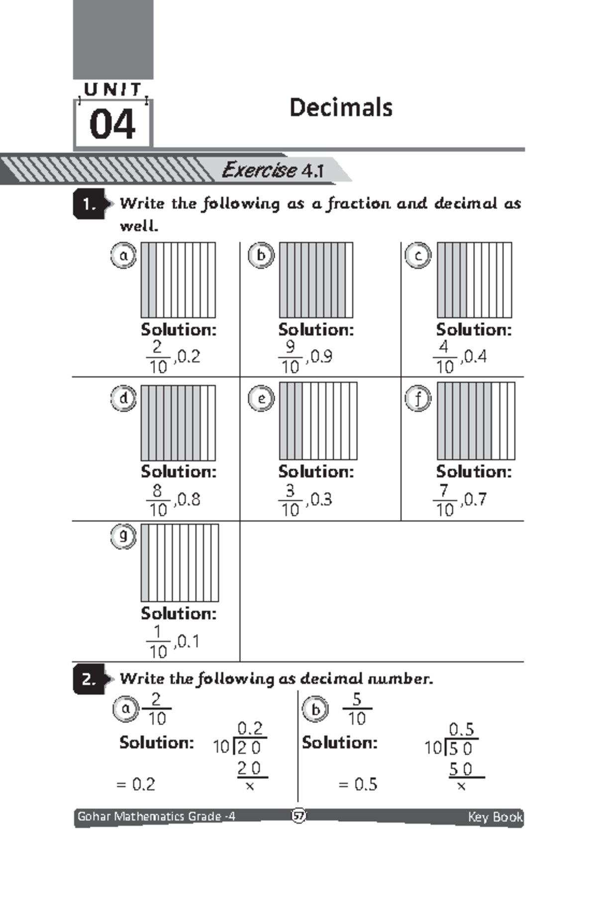 Gohar Math 4 Keybook (Ch # 4) - Decimals U N I T 04 Exercise 4. Write ...