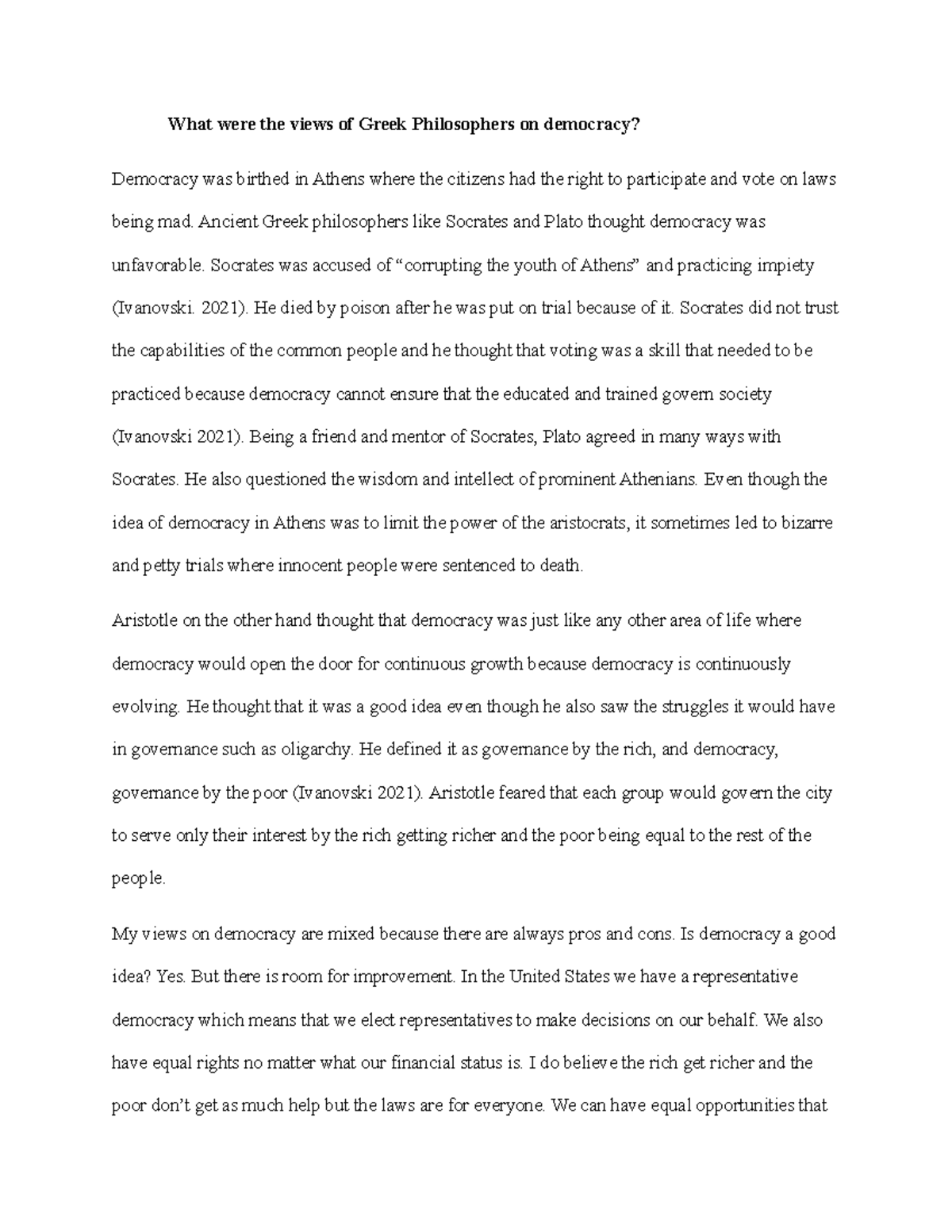 What were the views of Greek Philosophers on democracy - Ancient Greek ...