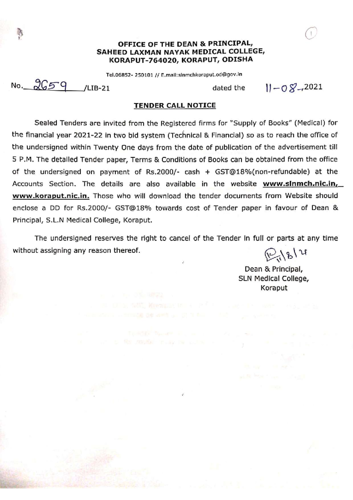 Tender Call Notice 2 - Orthopedic surgery - internal medicine - Studocu