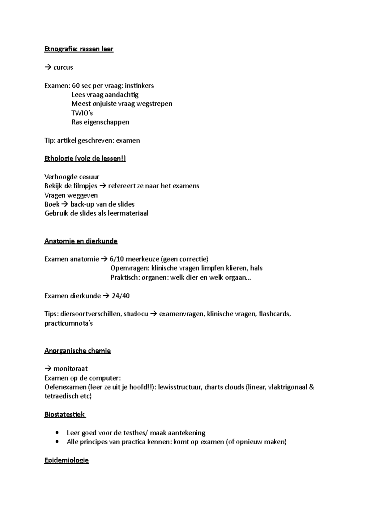 Tips examen ;) - Etnografie: rassen leer curcus Examen: 60 sec per ...