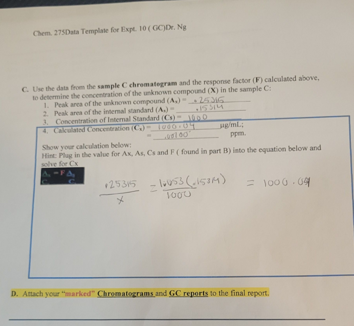 Jpg2pdf (45) - quantitative analysis - Chem. 275Data Template for Expt ...