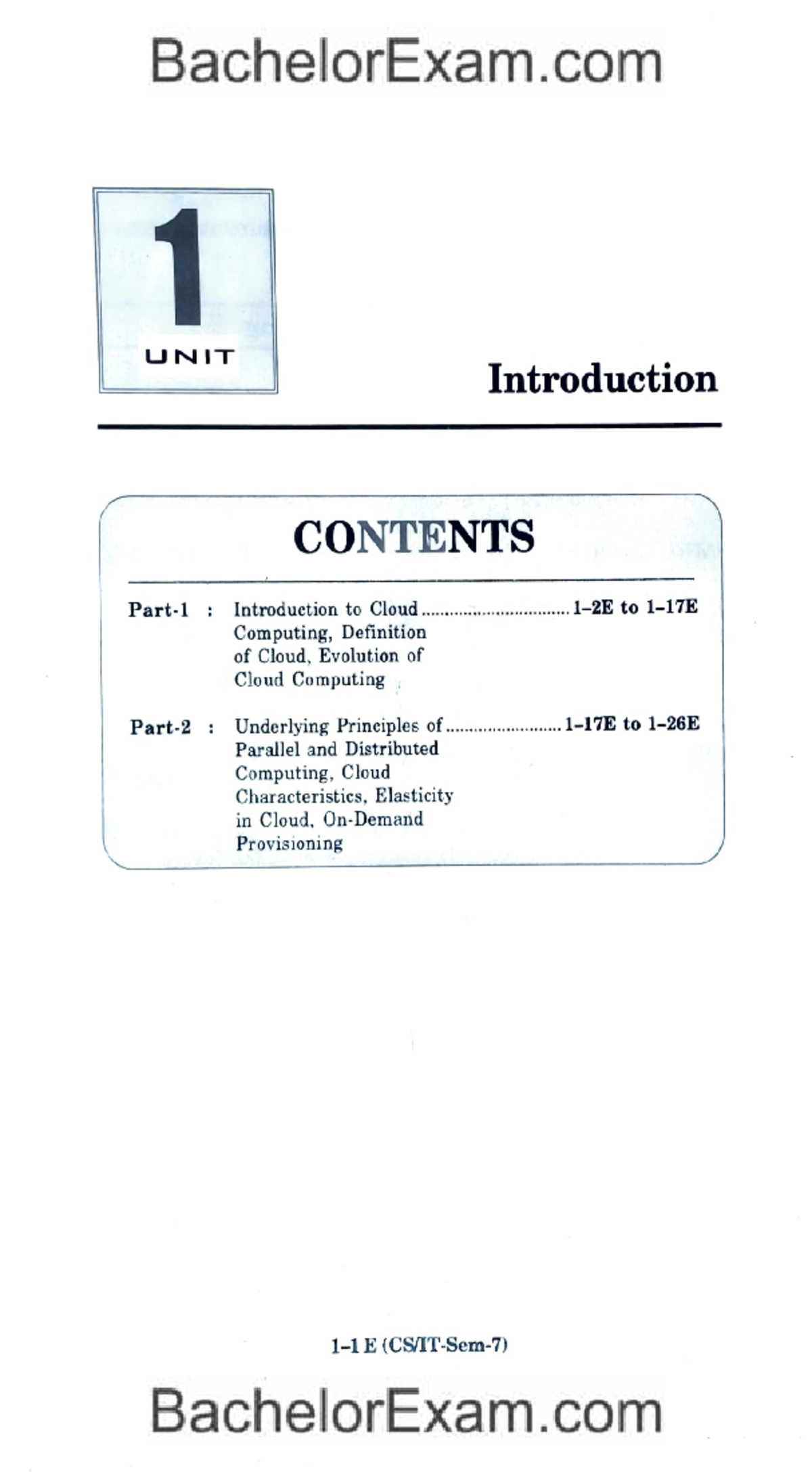 Cloud-computing - This is for BIT 7th semester stundetns - 1 UNIT CONTENTS Part-1 : Introduction ...