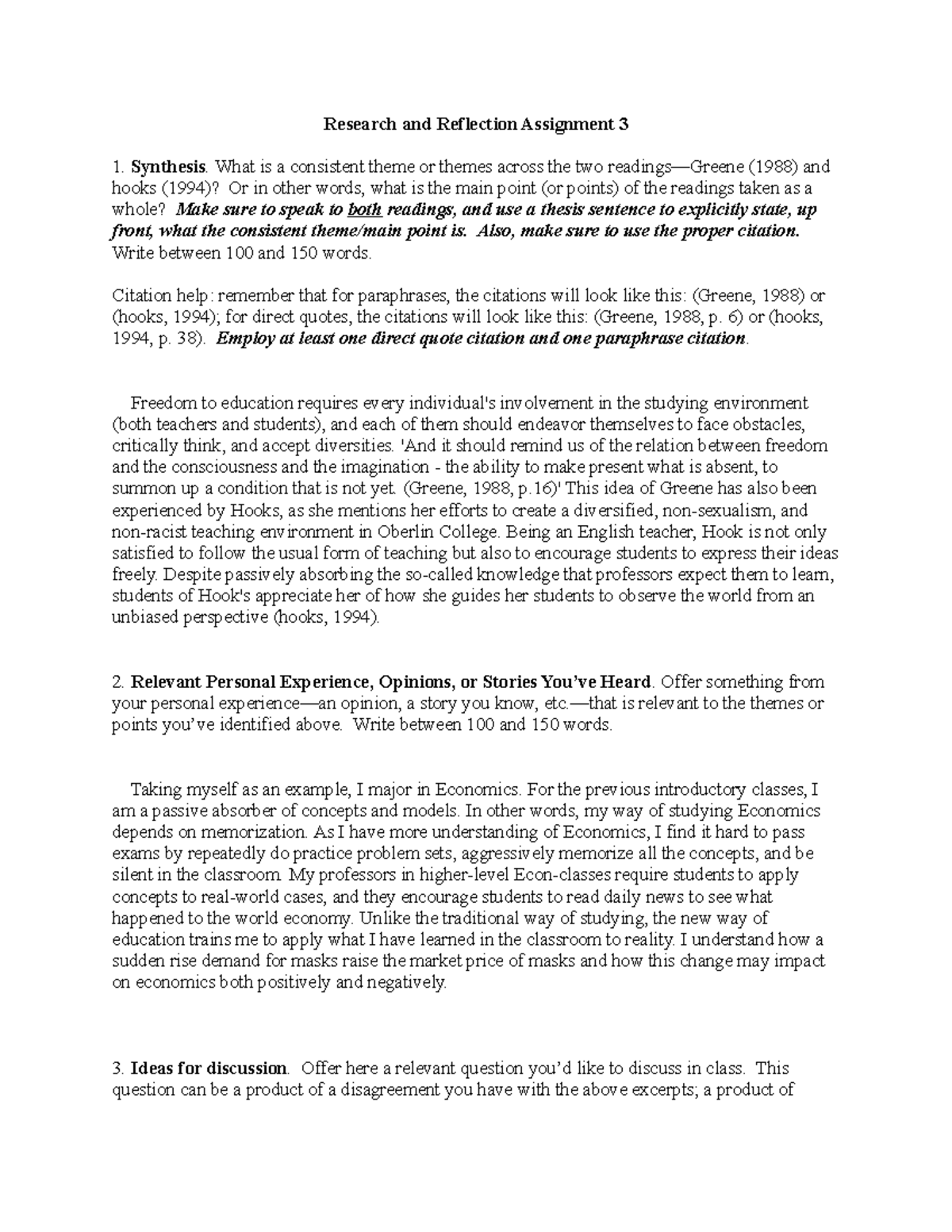 Research and Reflection Assignment 3-3 - Synthesis. What is a ...