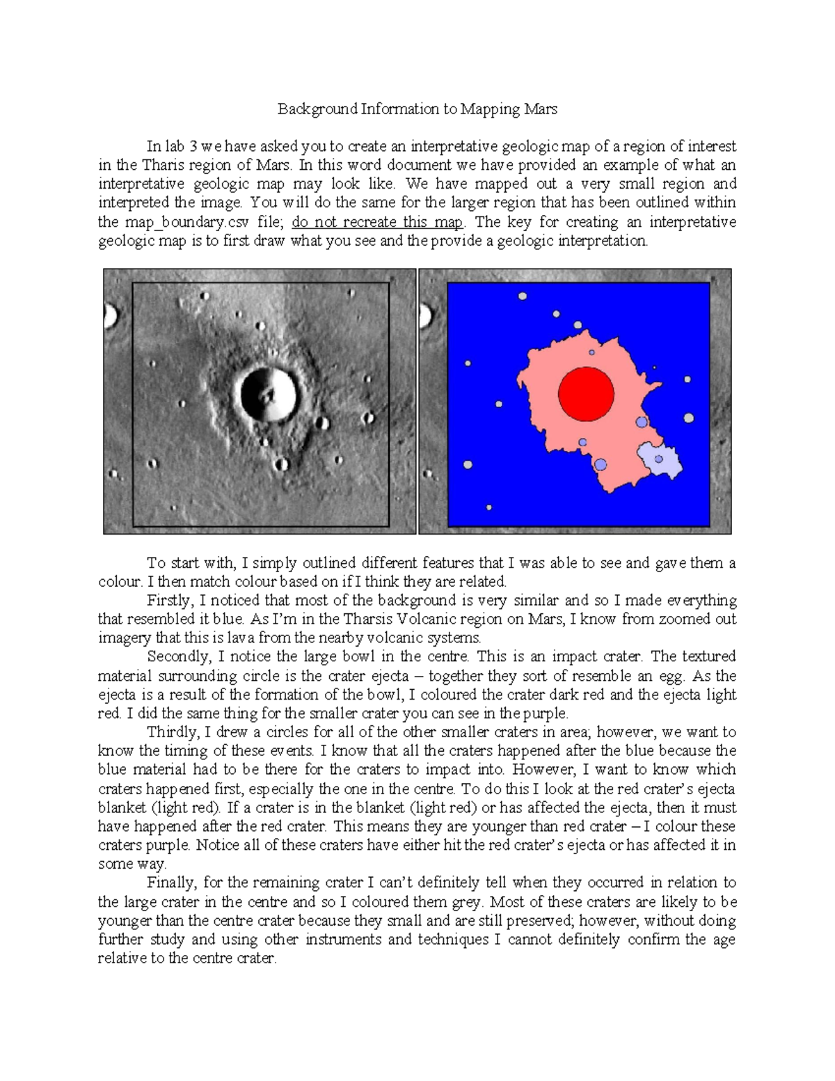 Background Information to Mapping Mars 1 - In this word document we ...
