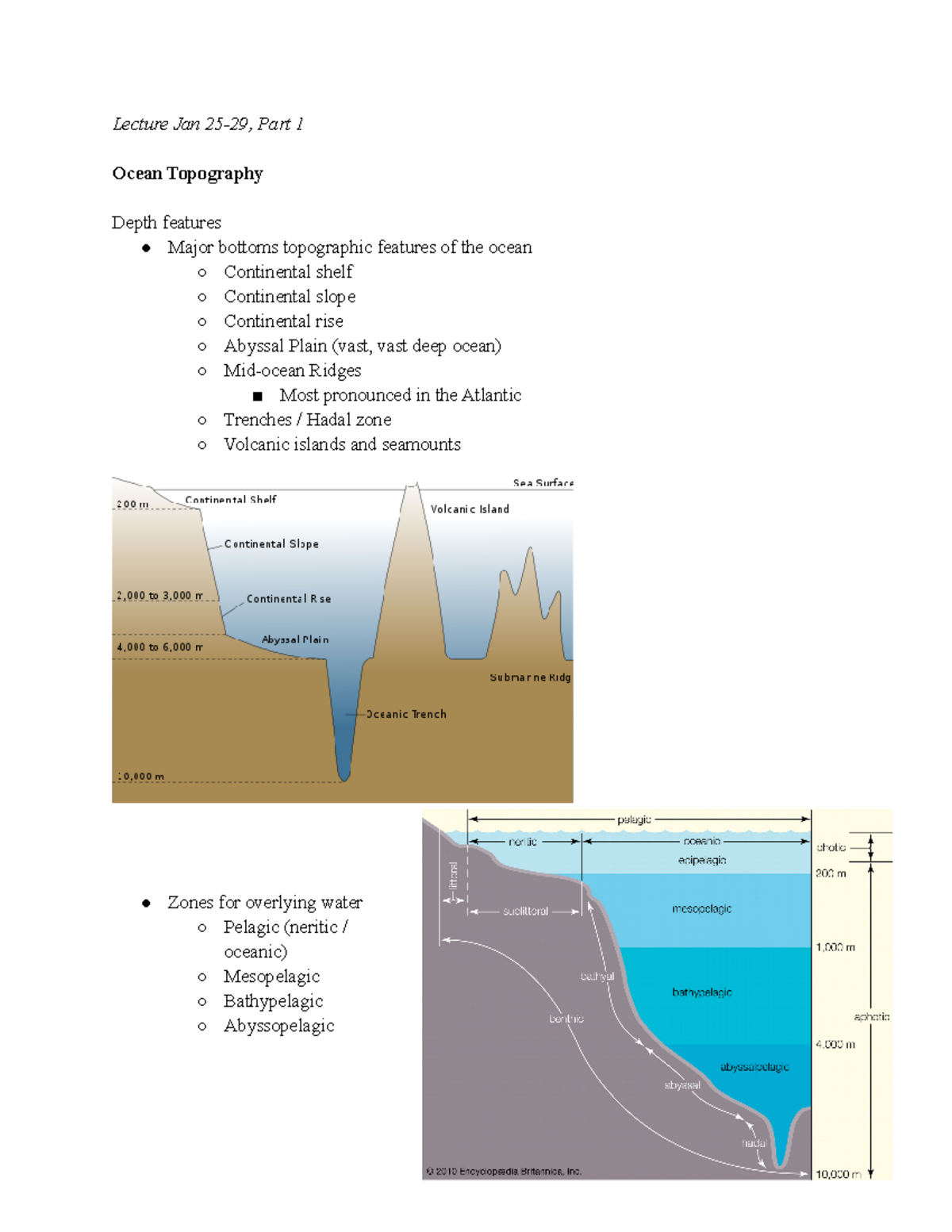 Ch 2,5&6 Notes Lec 25-29 Jan - Lecture Jan 25-29, Part 1 Ocean ...