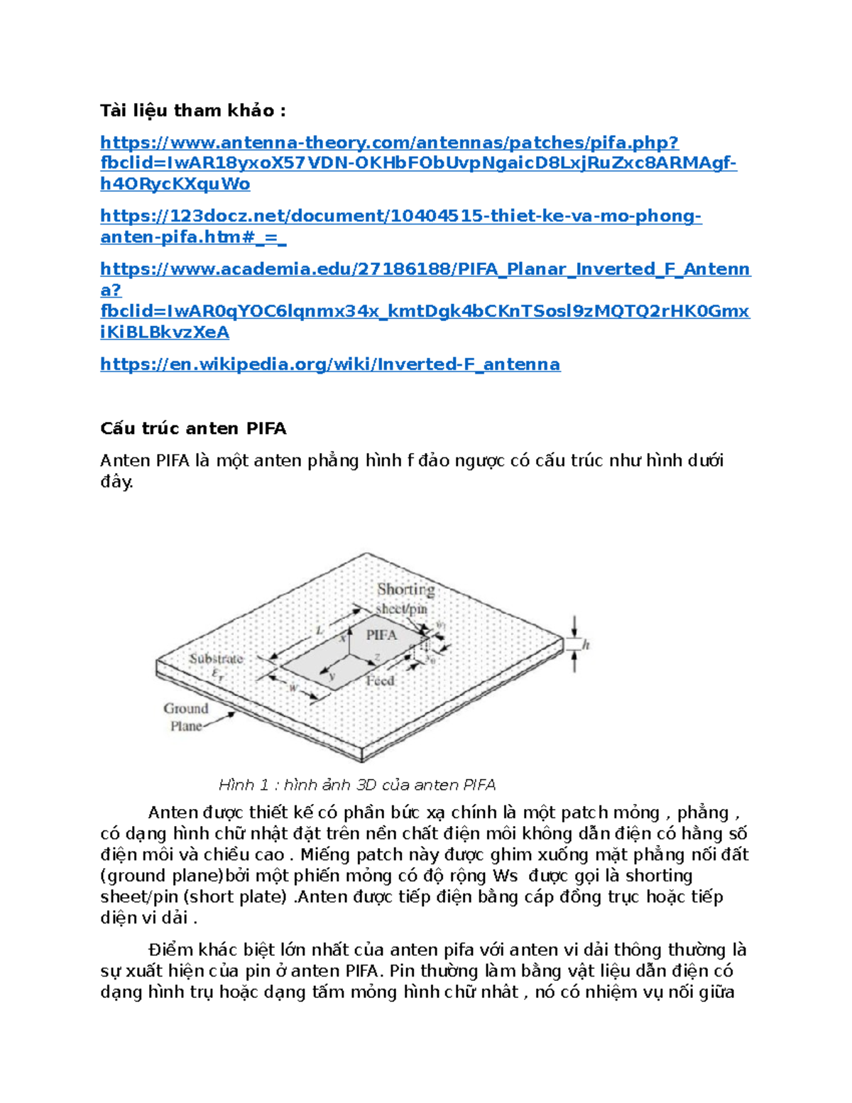 Cau Truc dac Tinh anten PIFA - Tài liệu tham khảo : antenna-theory ...