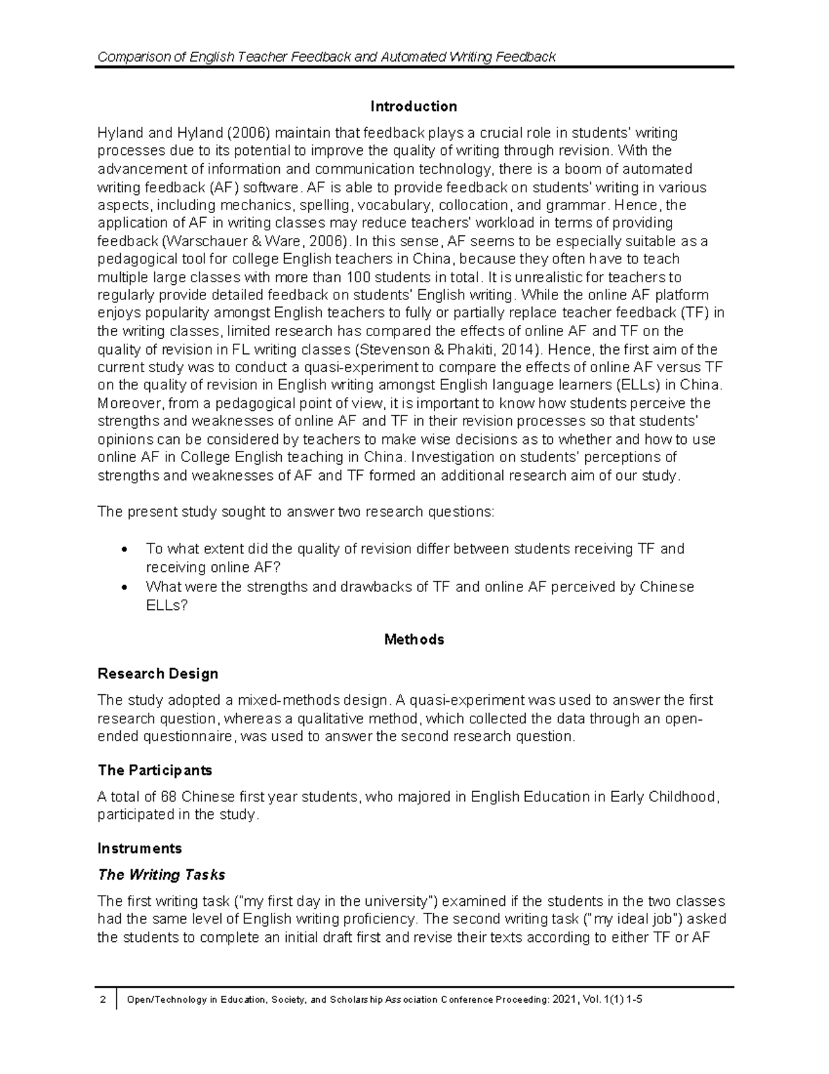 Comparison of English Notes - Comparison of English Teacher Feedback ...