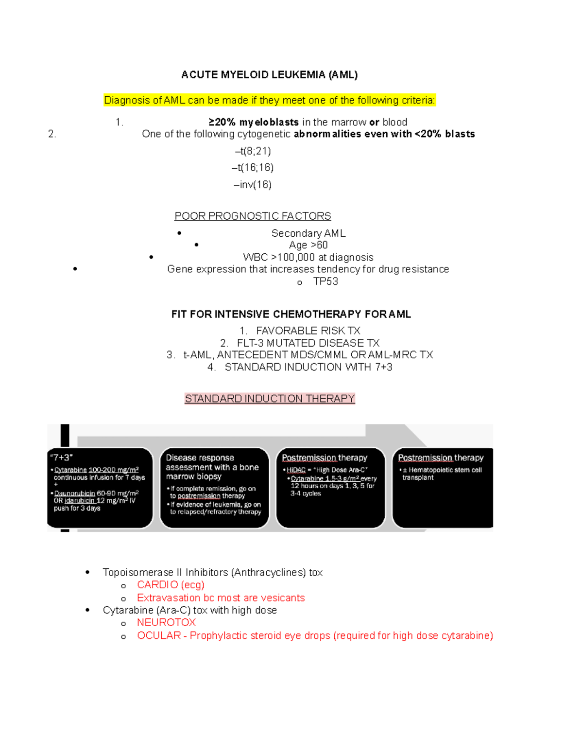 Acute Myeloid Leukemia - ACUTE MYELOID LEUKEMIA (AML) Diagnosis of AML ...