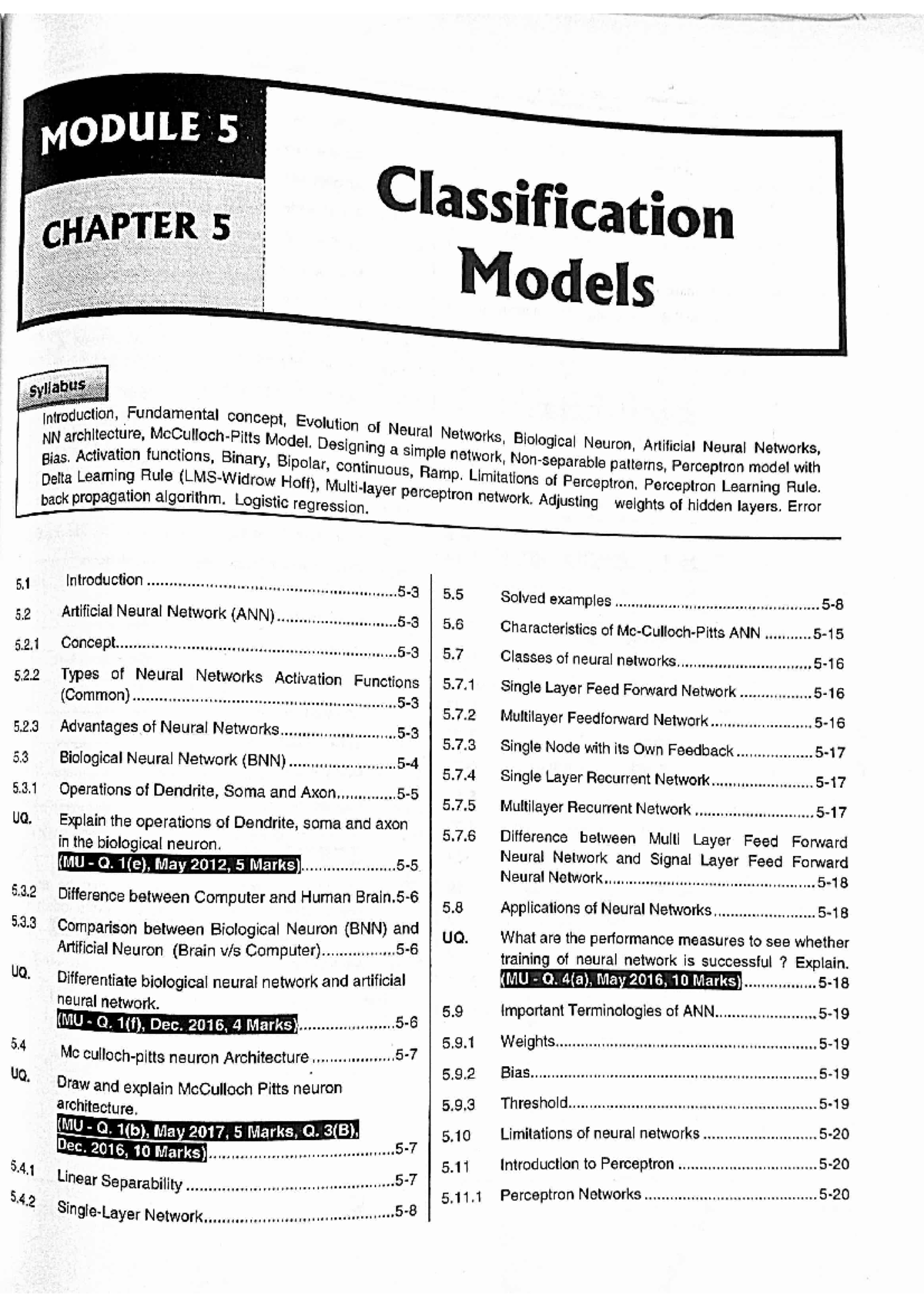 ML Chp-05 - ML CHAPTER 5 - Machine Learning - Studocu