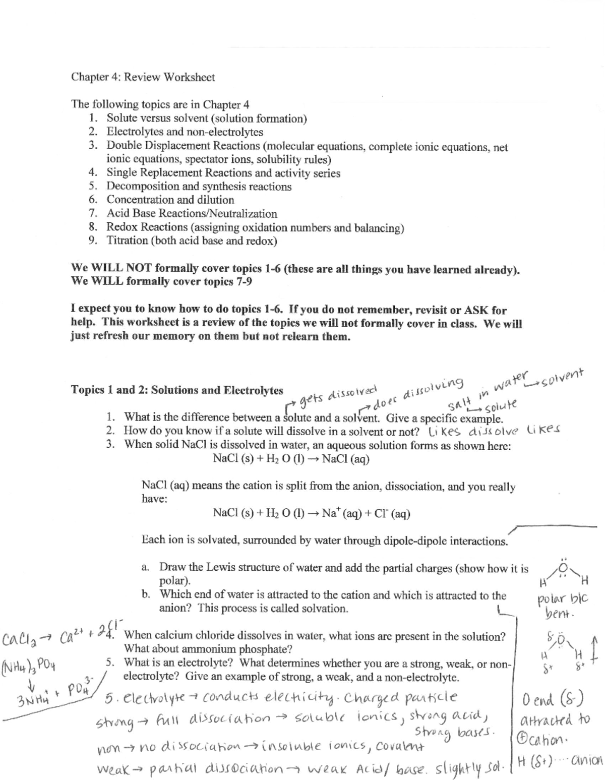 Ch 4 intro ans key - this was easy - Chapter 4: Review Worksheet The ...