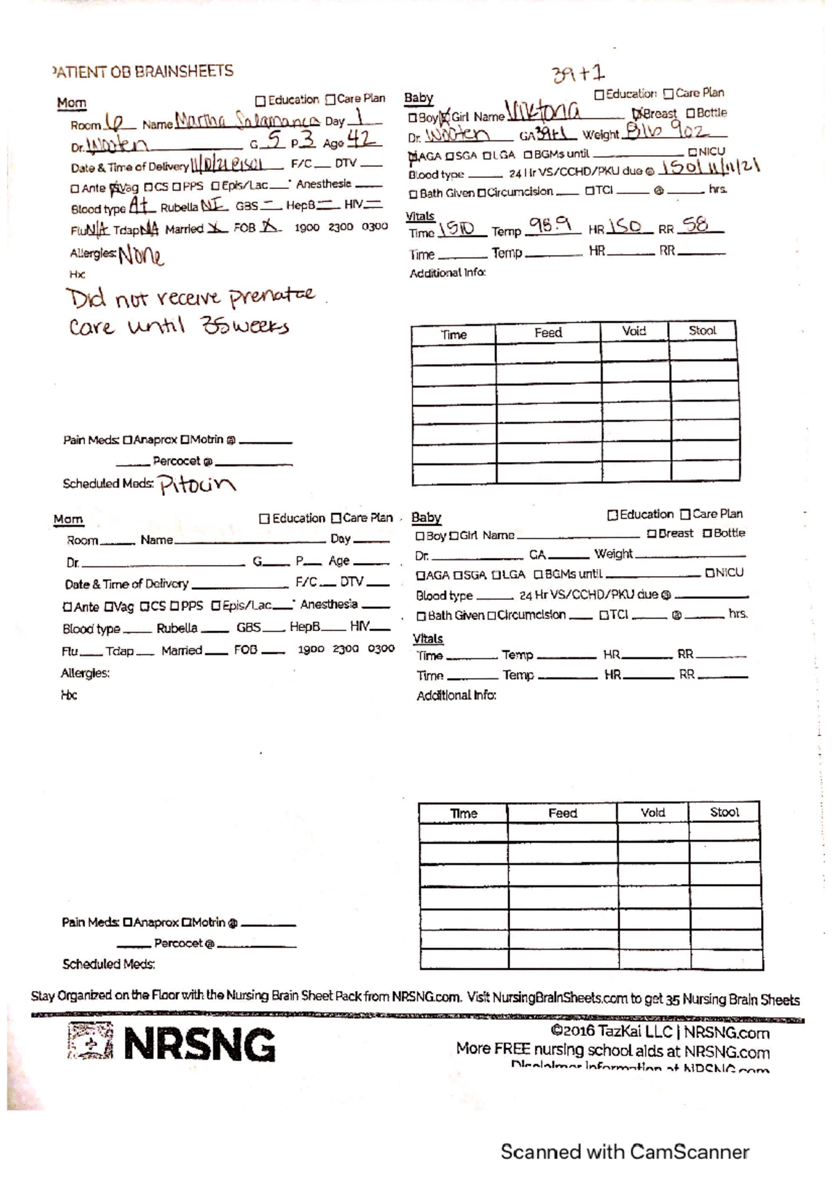 Obstetrics Clinical Paperwork - NURS202 - Studocu