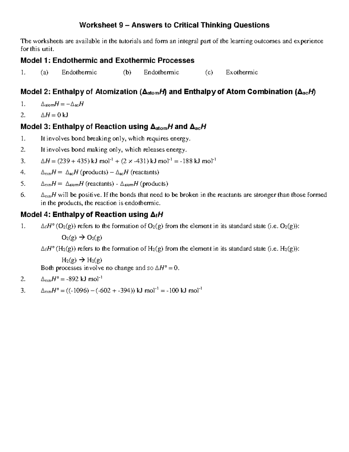 Tutorial 09 - Answers-1 - Worksheet 9 – Answers to Critical Thinking ...